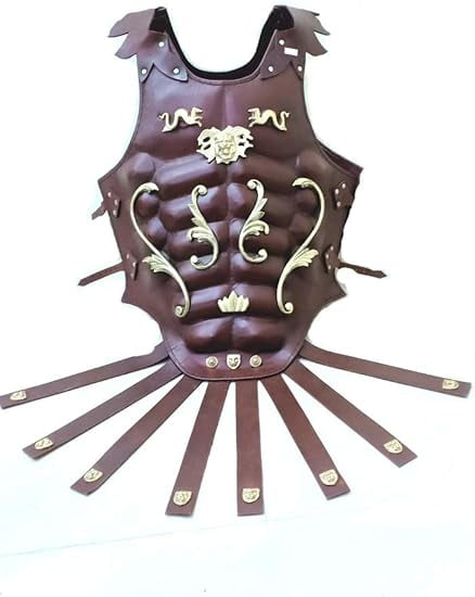 Medieval Chestplate Brown Leather Muscle Armor Halloween Jacket Rustic ...