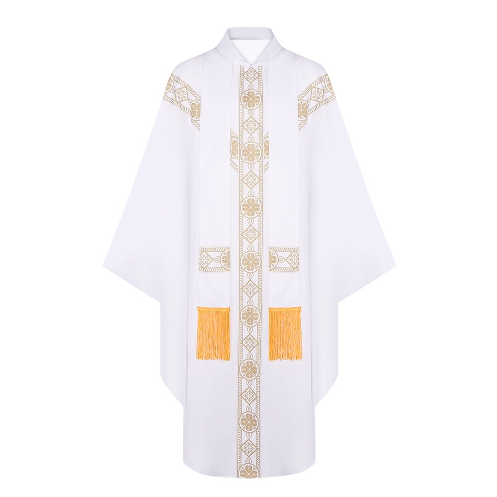 Medieval Church Cosplay Clothing Robe Tassel Cloak Priest Clergy Prayer ...