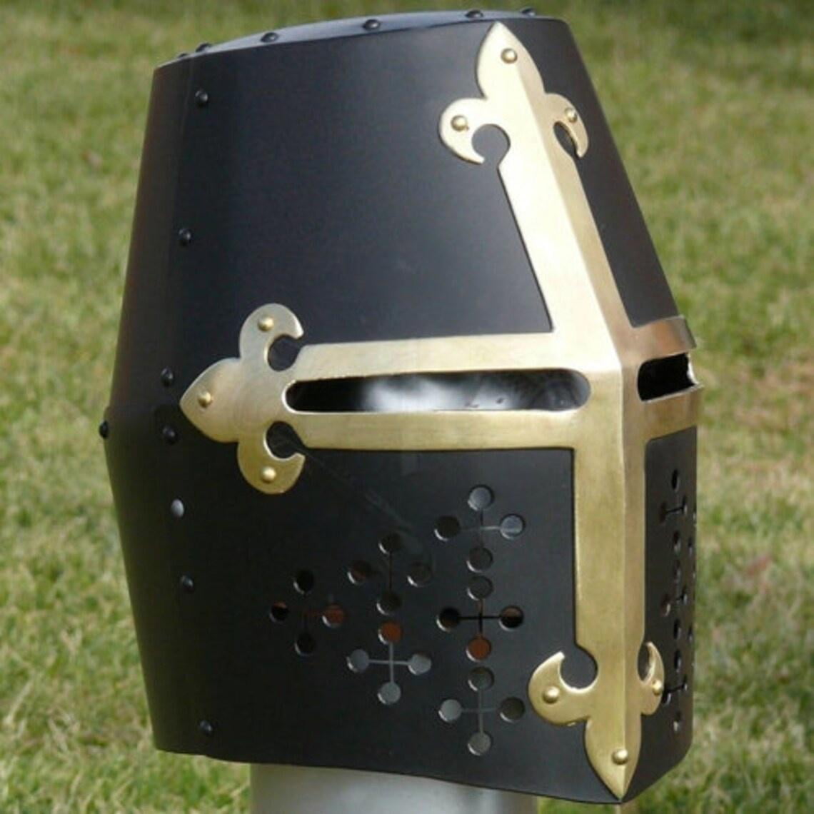 Medieval Crusader Black Helmet Magneto Wearable Helmet Knight Armor ...