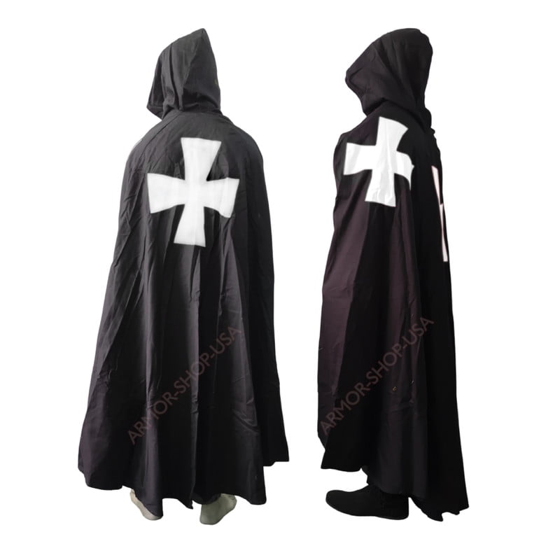 Medieval Crusader Cloak Hood Renaissance Hooded Cotton Cape Templar ...