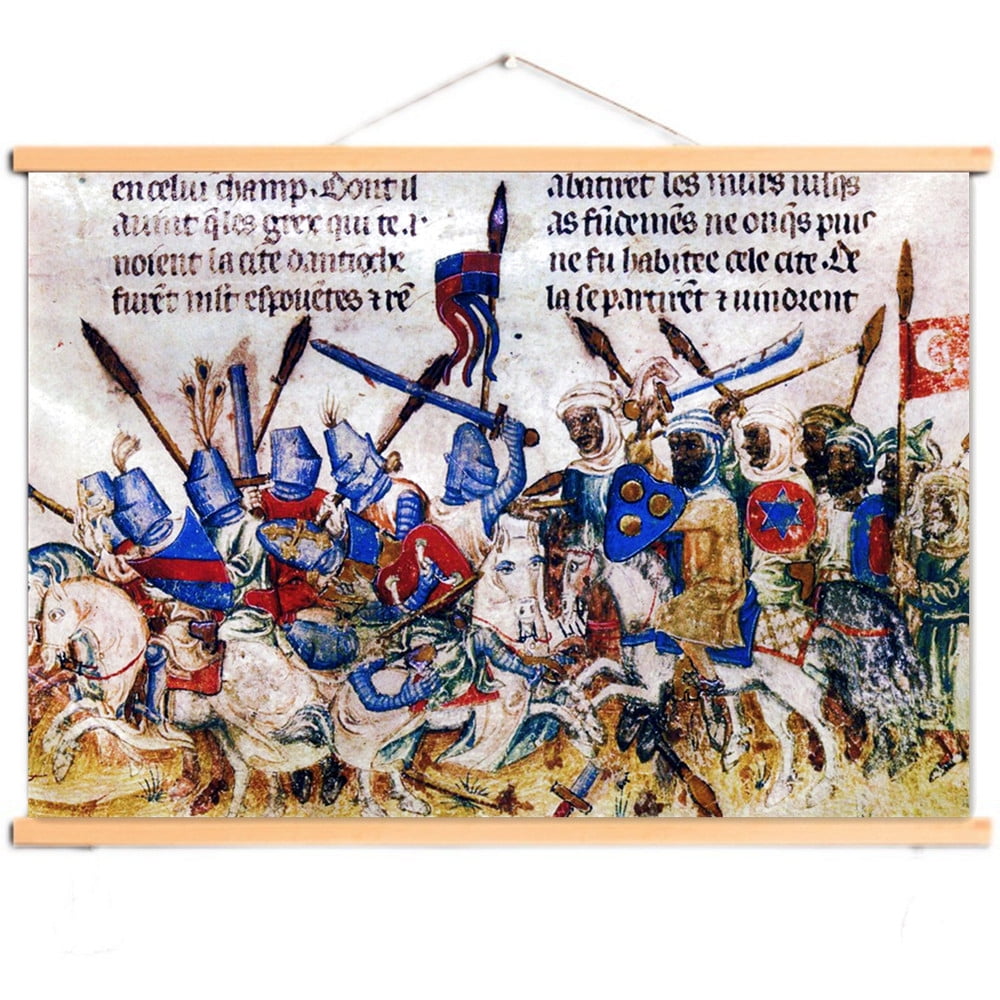 Medieval Crusader Knight Tapestry Room Home Decor Wall Chart Beautiful ...