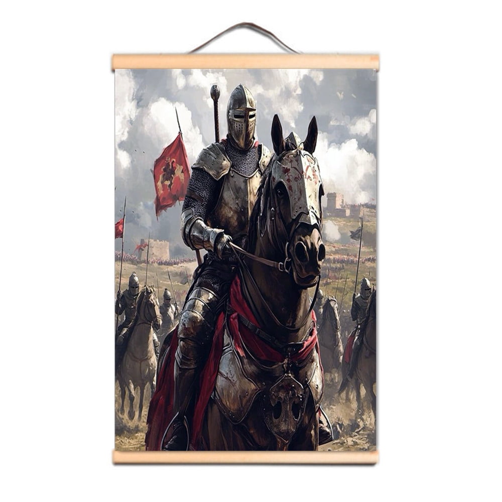 Medieval Crusader Warrior Tapestry Wall Chart Room & Office Wall Decor ...