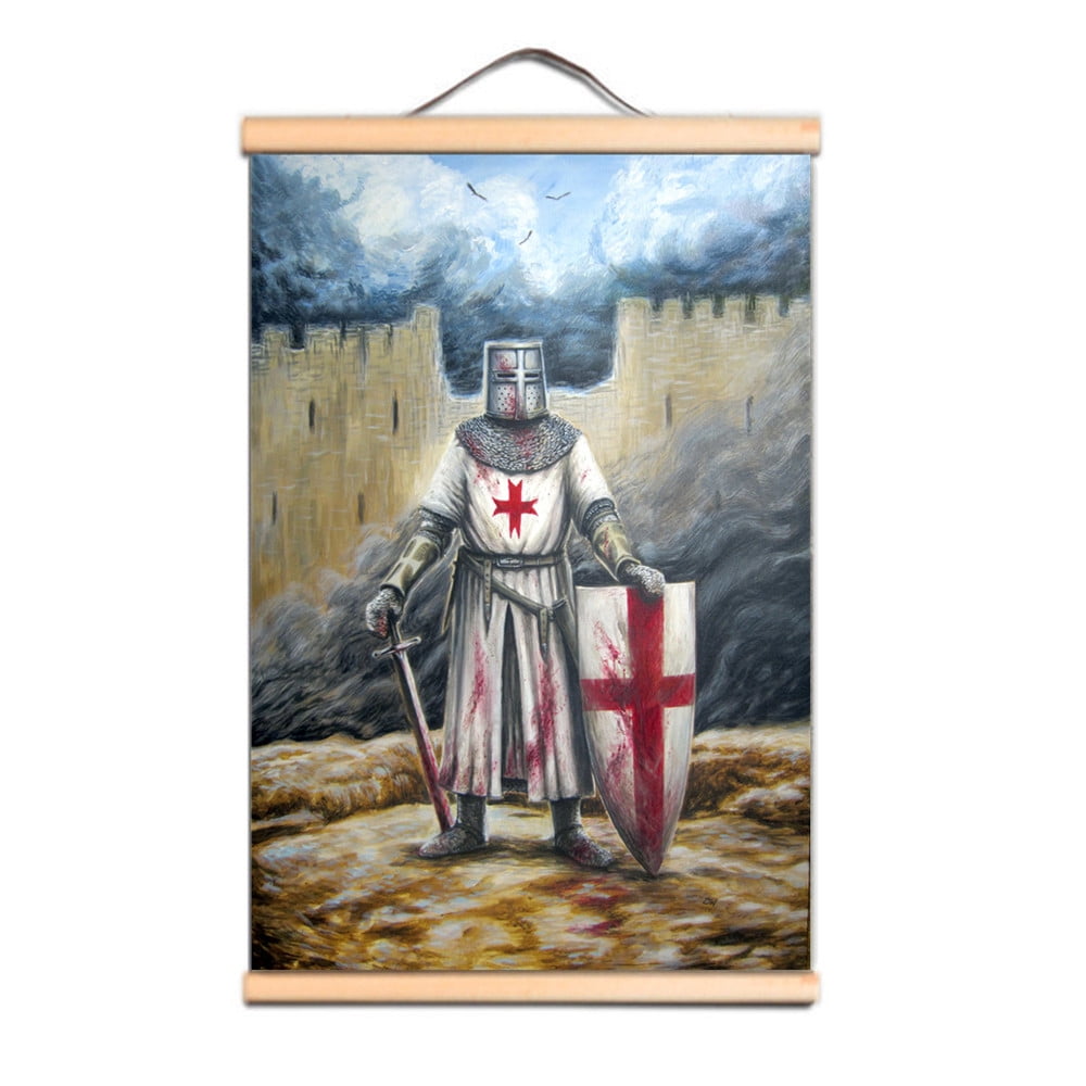 Medieval Crusader Warrior Tapestry Wall Chart Room & Office Wall Decor ...