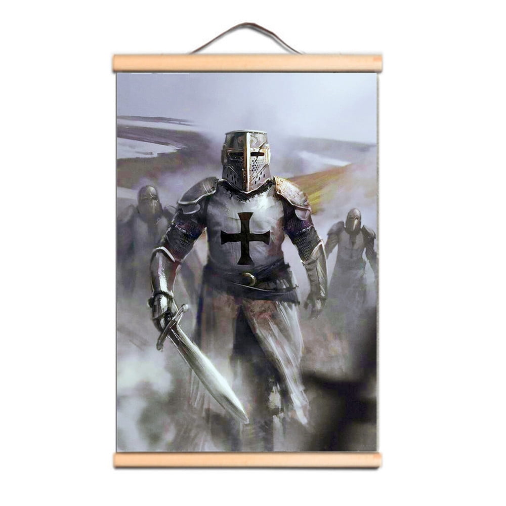 Medieval Crusader Warrior Tapestry Wall Chart Room & Office Wall Decor ...