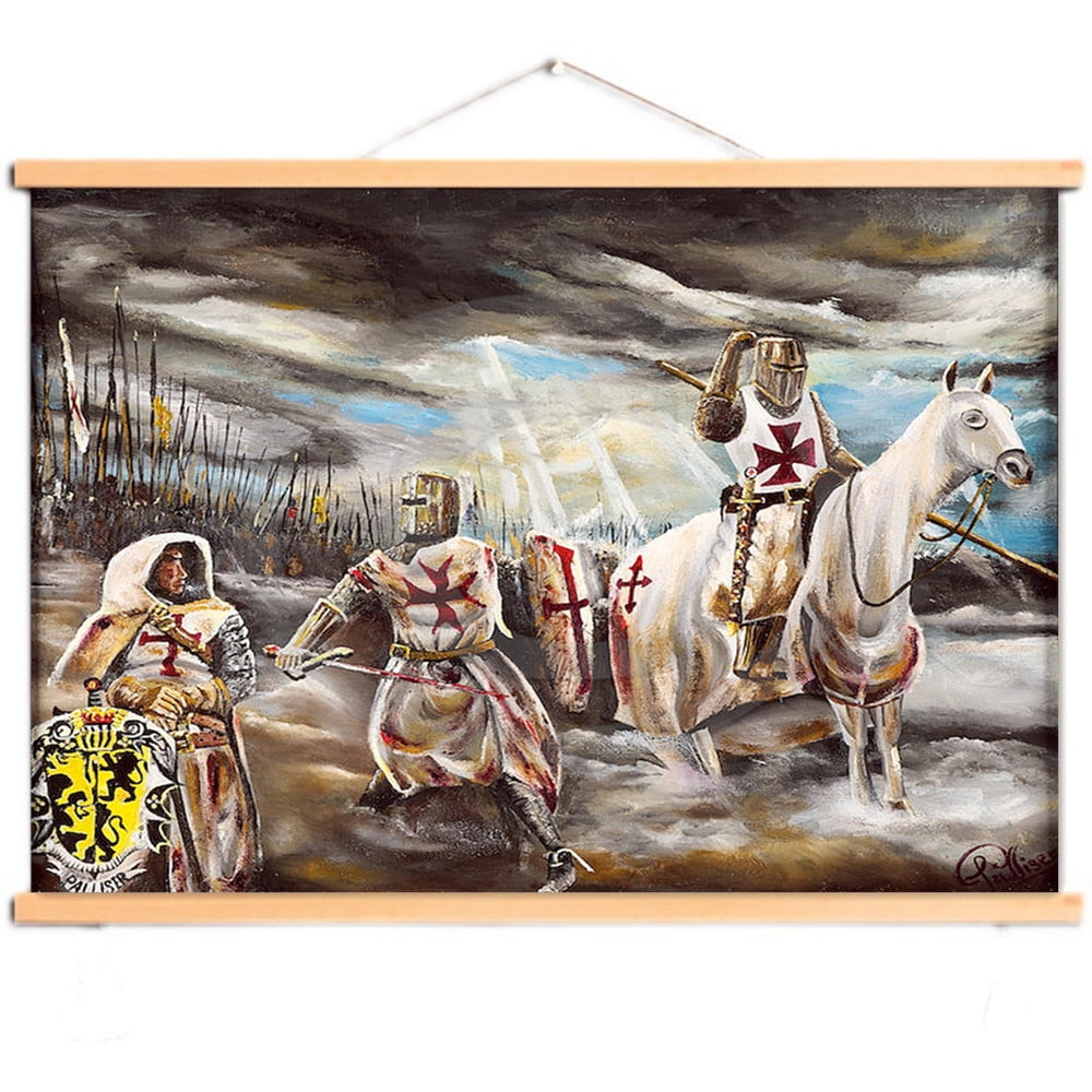 Medieval Crusader Warrior Tapestry Wall Chart Room & Office Wall Decor ...