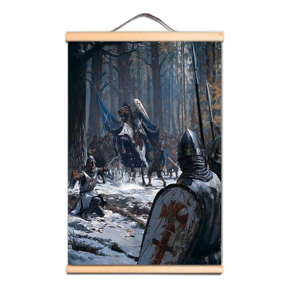 Medieval Crusader Warrior Tapestry Wall Chart Room & Office Wall Decor ...