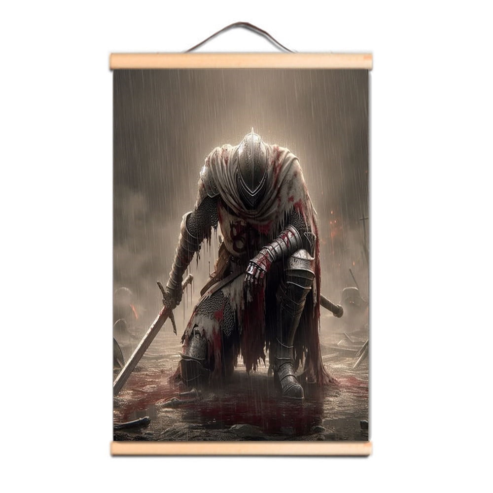 Medieval Crusader Warrior Tapestry Wall Chart Room & Office Wall Decor ...