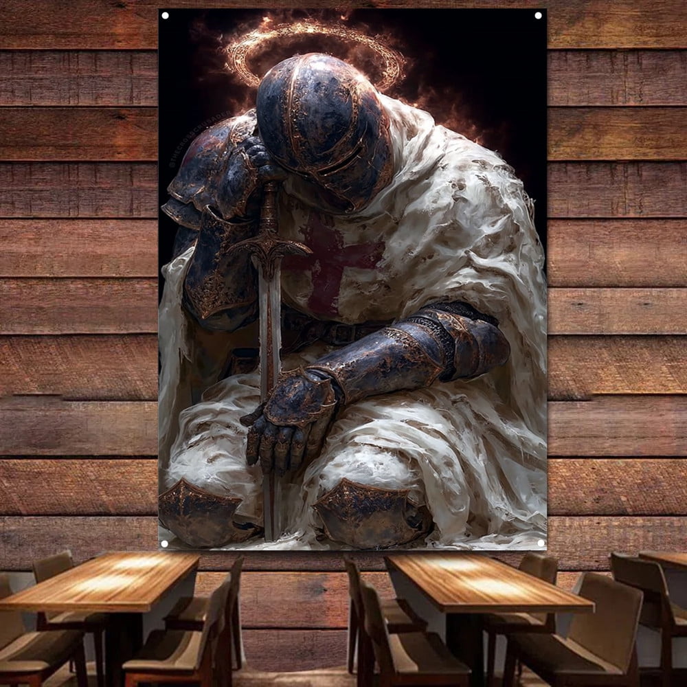 Medieval Crusades Wall Hanging Tapestry Canvas Paintings Christ Jesus ...