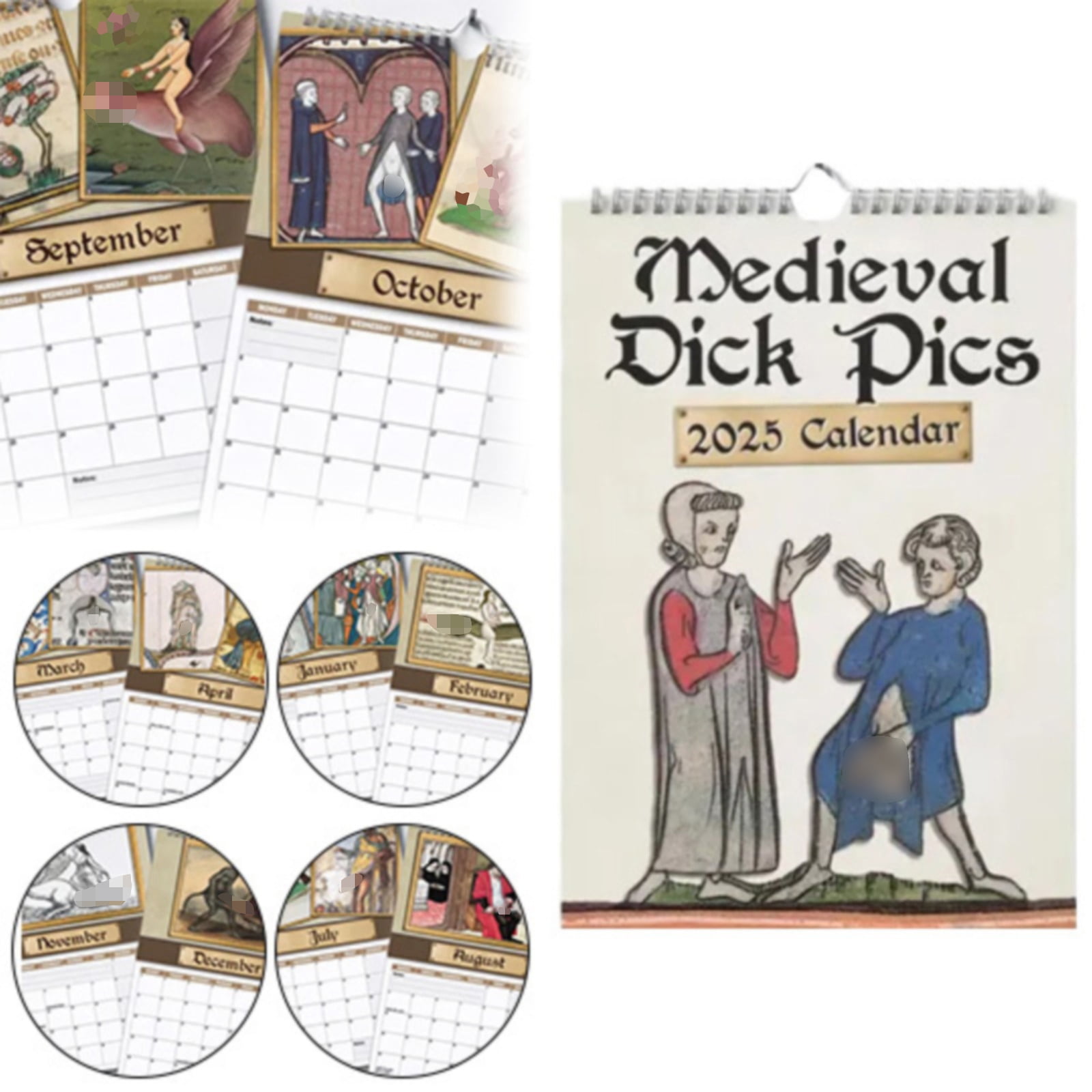 Medieval D**k Pics 2025 Calendar, Funny D**k Rude Calendar With ...