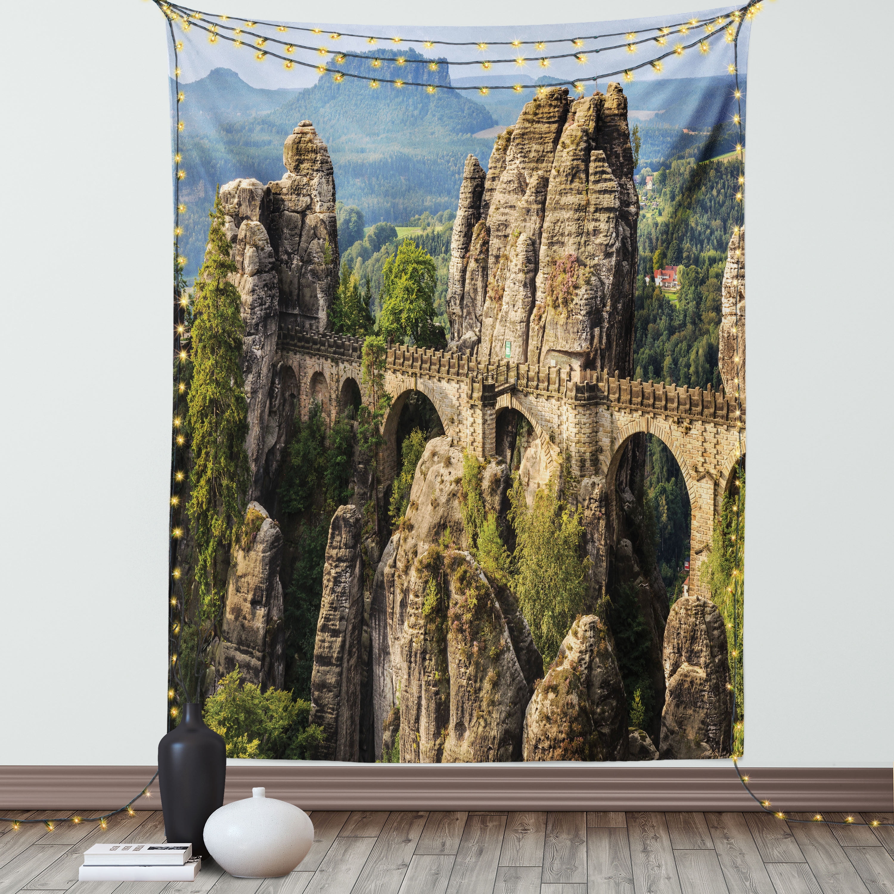 Medieval Decor Wall Hanging Tapestry, Famous Historical Bastion Bridge ...