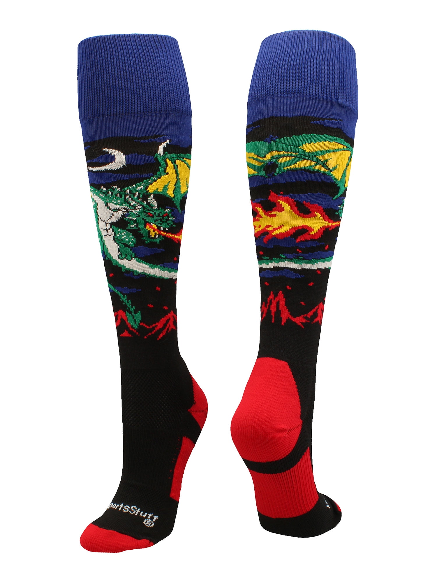 Medieval Dragon Soccer Style OTC Socks (Black/Red, Medium) - Walmart.com