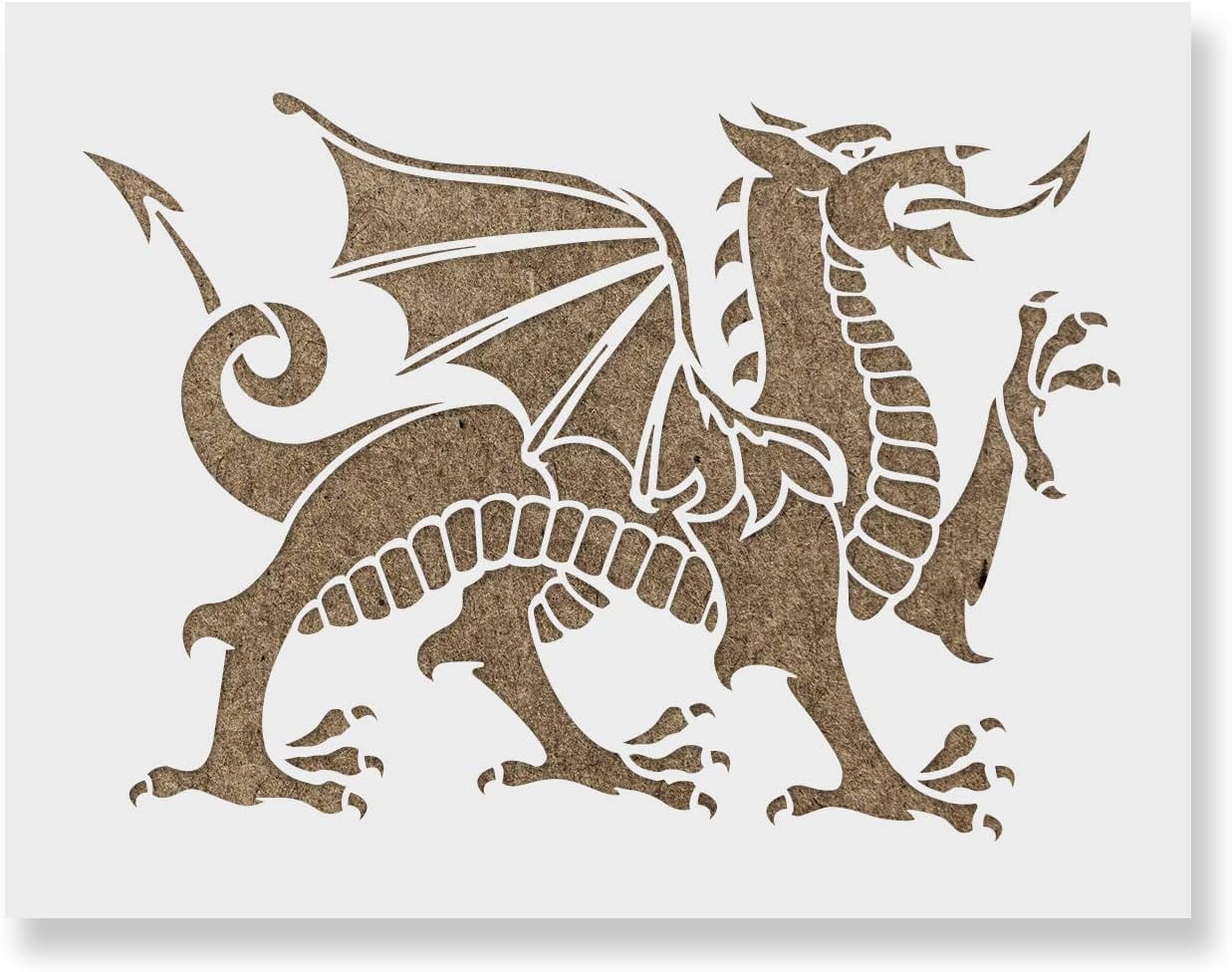 Medieval Dragon Stencil - Medieval, Stencils, Stencil, Dragon, Craft ...