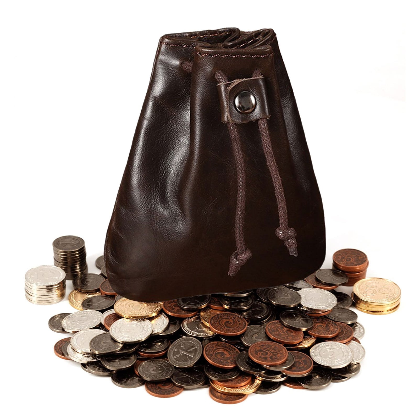 LAITEGOG Medieval Drawstring Coin Pouch, Vintage Brown Bag - Walmart.com