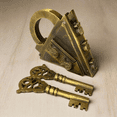 Medieval Dungeon Lock Solid Brass Triangle Padlock With Antique Finish ...