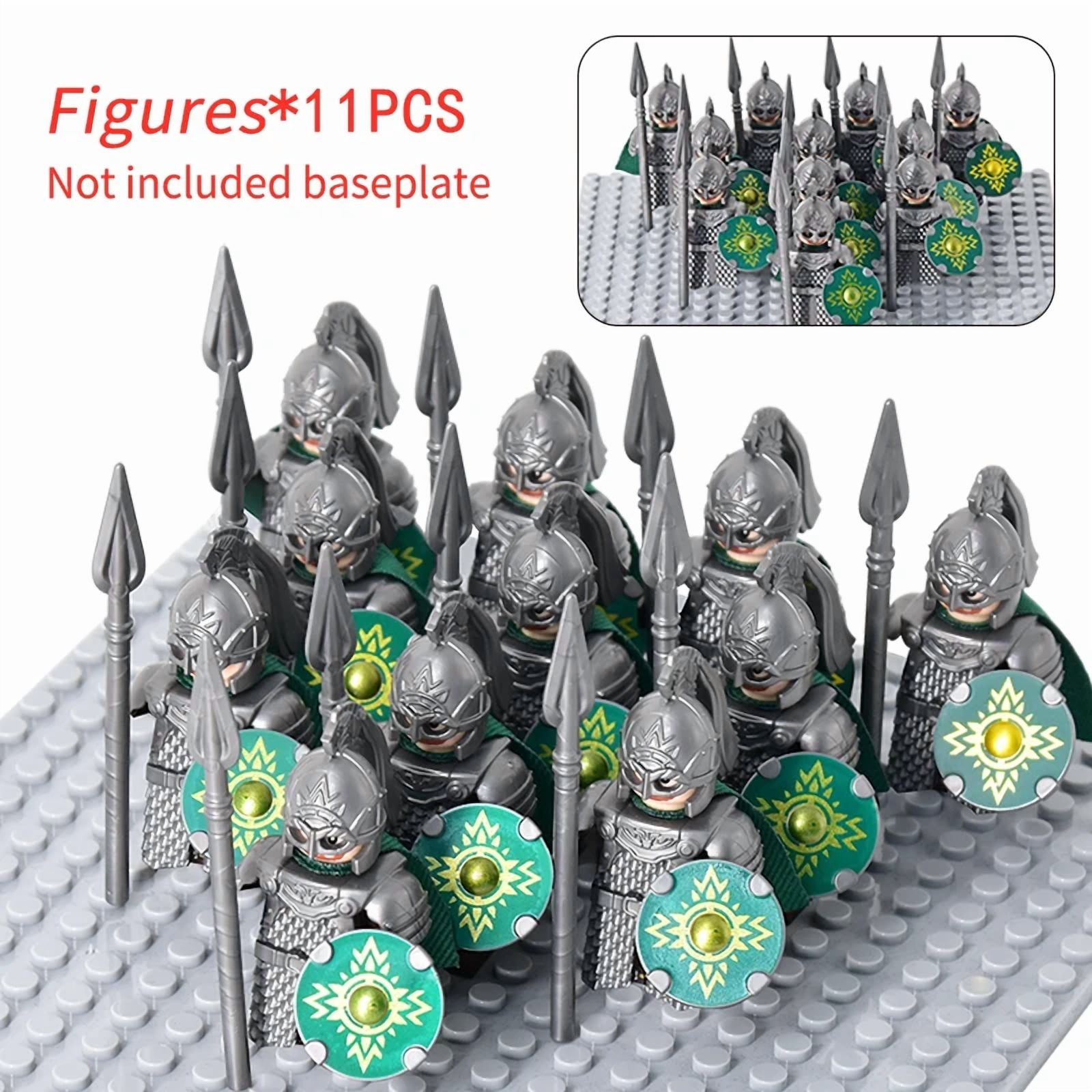 Medieval Dwarf Warrior Elves Knights lotr Figures Building Blocks ...