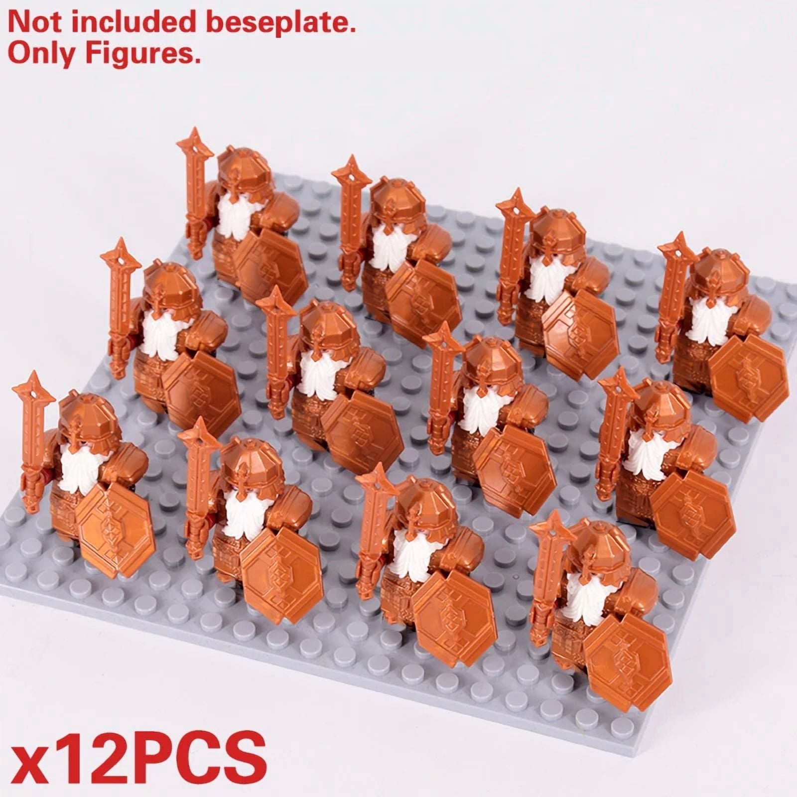 Medieval Dwarf Warrior Elves Knights lotr Figures Building Blocks ...