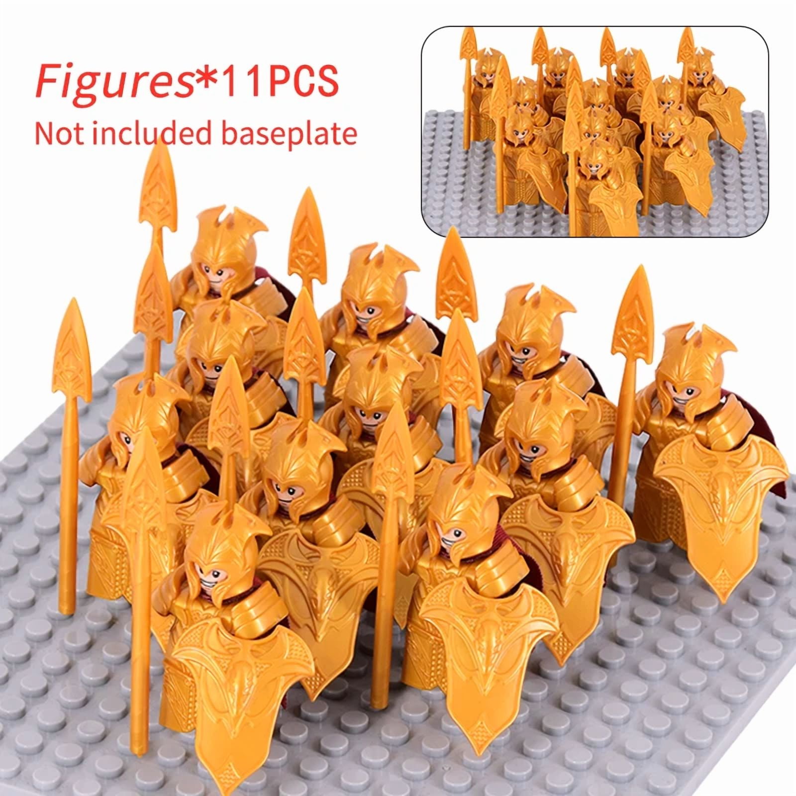 Medieval Dwarf Warrior Elves Knights lotr Figures Building Blocks ...