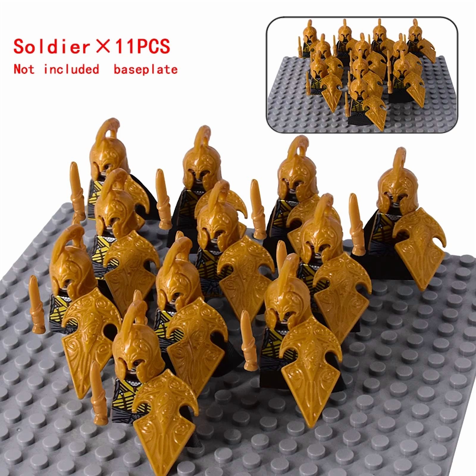 Medieval Dwarf Warrior Elves Knights lotr Figures Building Blocks ...