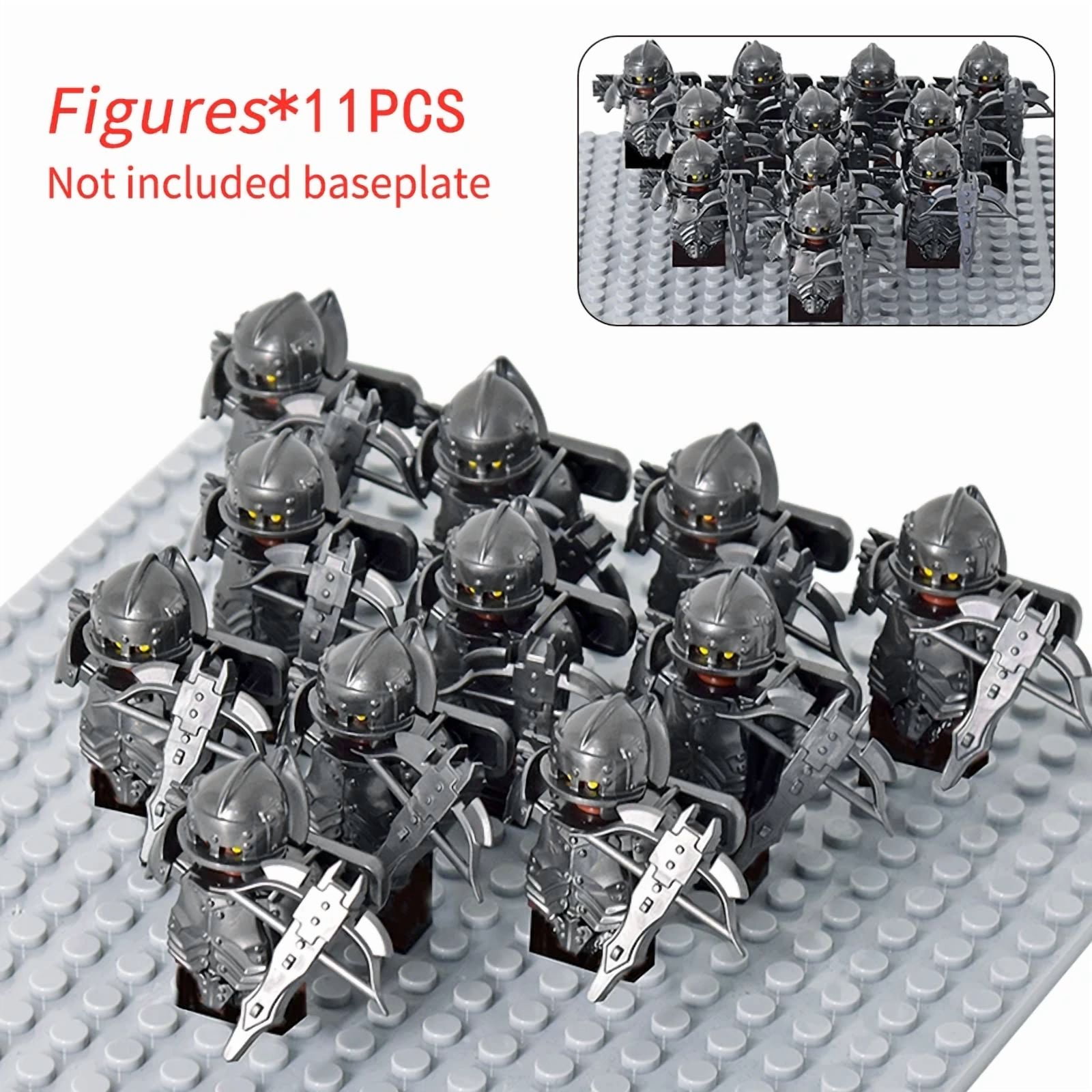 Medieval Dwarf Warrior Elves Knights lotr Figures Building Blocks ...