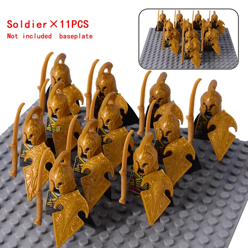 Medieval Dwarf Warrior Elves Knights lotr Figures Building Blocks ...