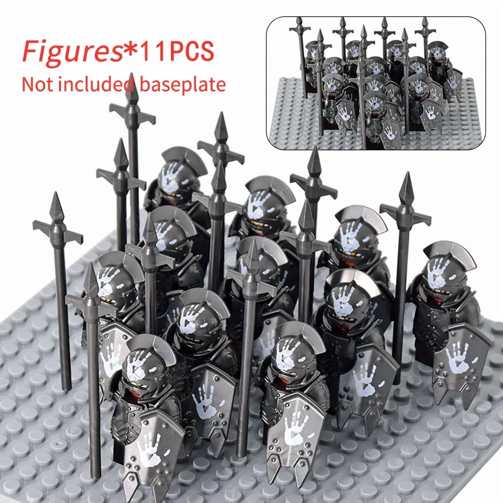 Medieval Dwarf Warrior Elves Knights lotr Figures Building Blocks ...