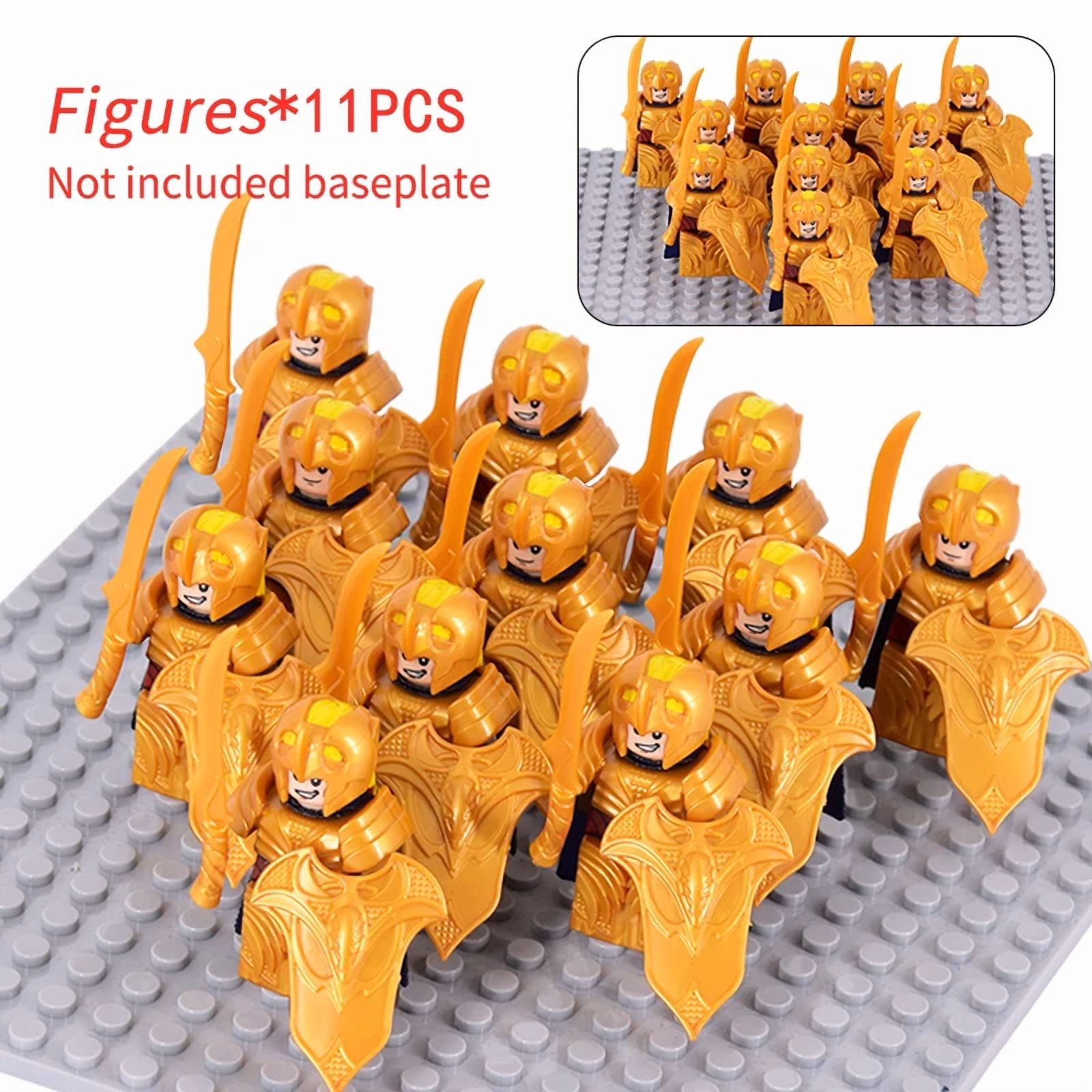 Medieval Dwarf Warrior Elves Knights lotr Figures Building Blocks ...