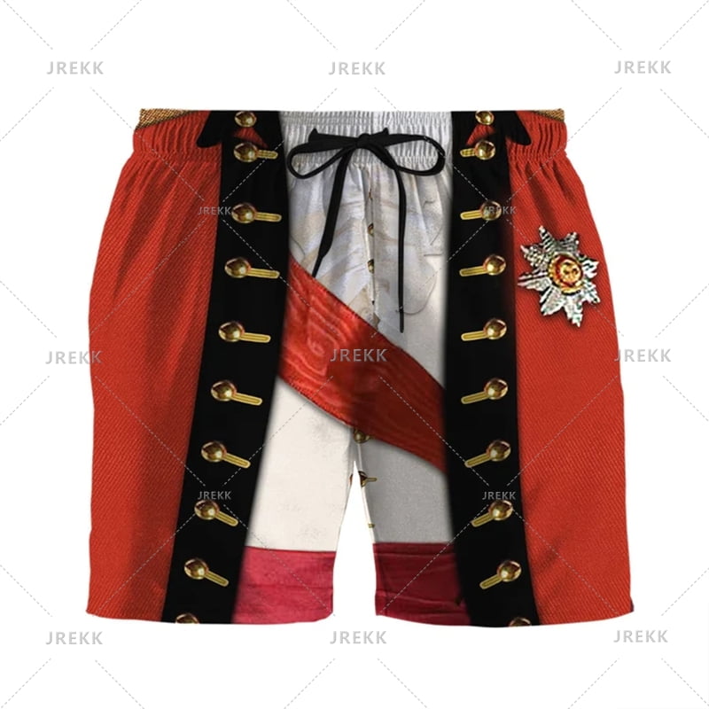 Medieval European Nobility Graphic Beach Shorts Men Funny Cosplay ...