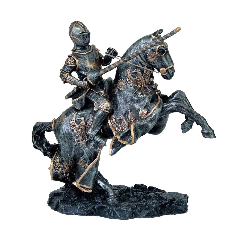 Medieval Fantasy Calvary Knight on Rearing Horse Ready for Jousting ...