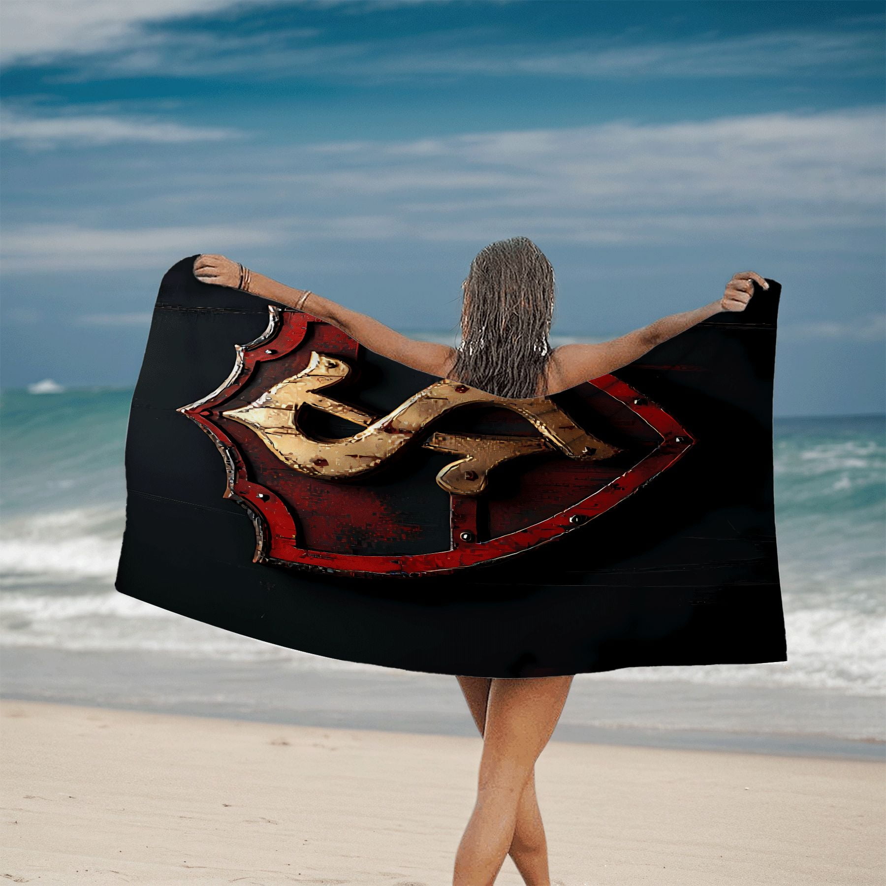 Medieval Fantasy Design Towel - Golden ' S ' Emblem Dark Background ...