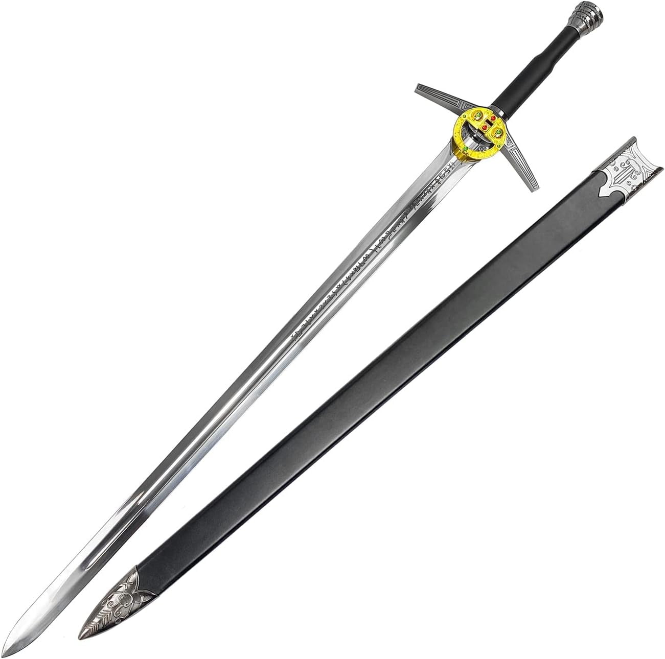 Medieval Fantasy Sword Replica The Witcher Sword Blade w/Faux Leather ...