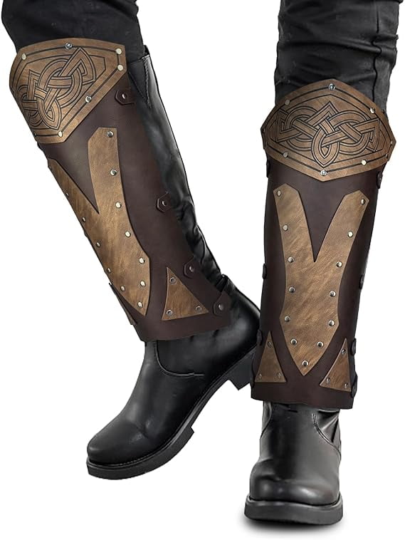 Medieval Faux Leather Leg Gaiters, Vintage Middle Ages Knight Leg Armor ...