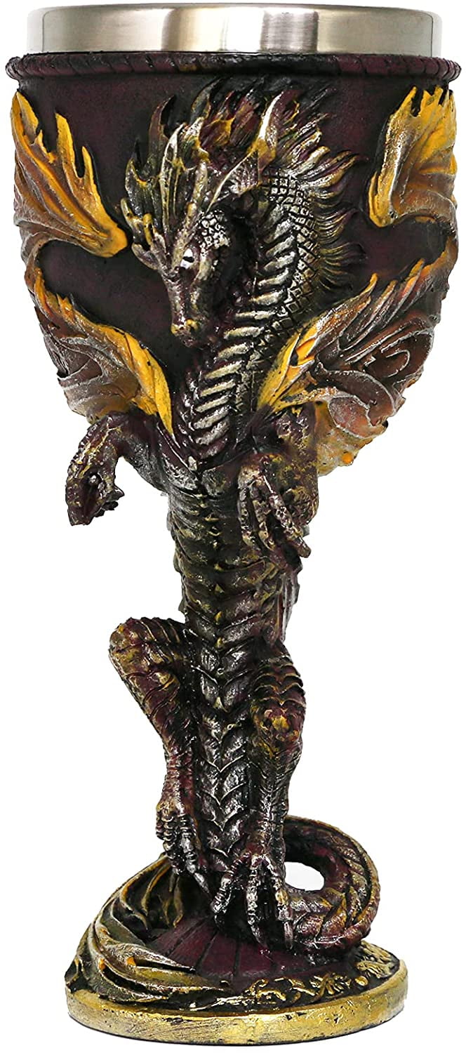 Medieval Flame Dragon Wine Goblet Dungeons Dragons Wine Chalice 7oz ...