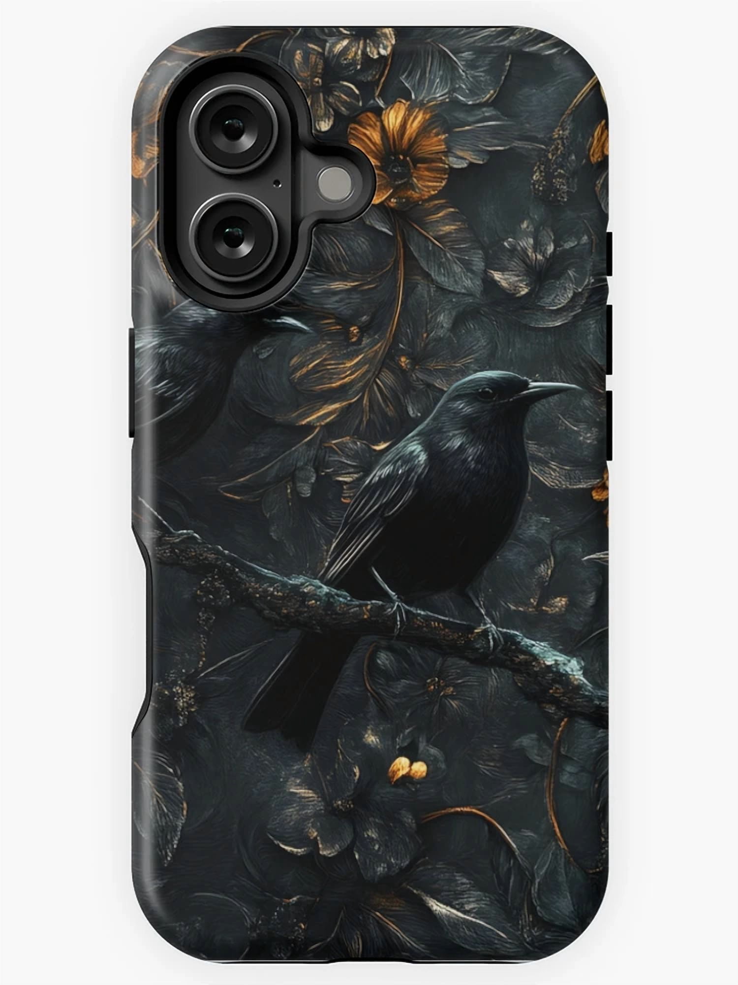 Medieval Floral Cute Crow iPhone Case 11 to 16 Pro Max - Walmart.com