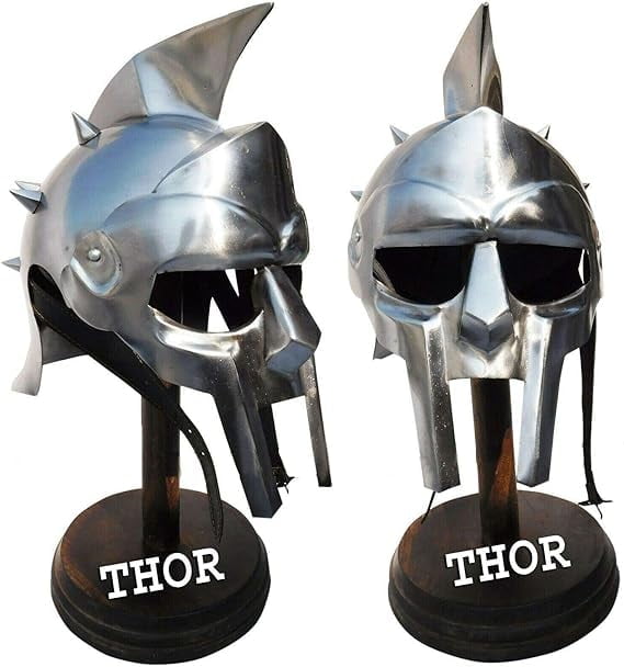 Medieval Functional Maximus Roman Gladiator Armor Helmet with Stand ...