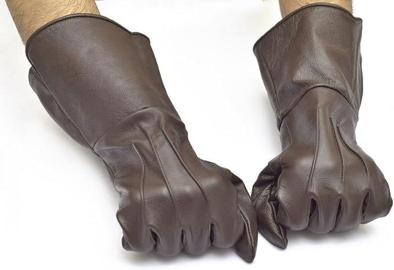 Medieval Gauntlet leather cosplay gloves long arm cuff - Walmart.com