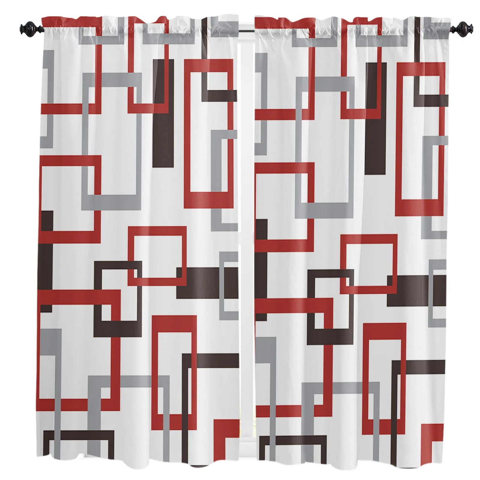 Medieval Geometry Mid Century Curtain Home ration Living Room Short ...