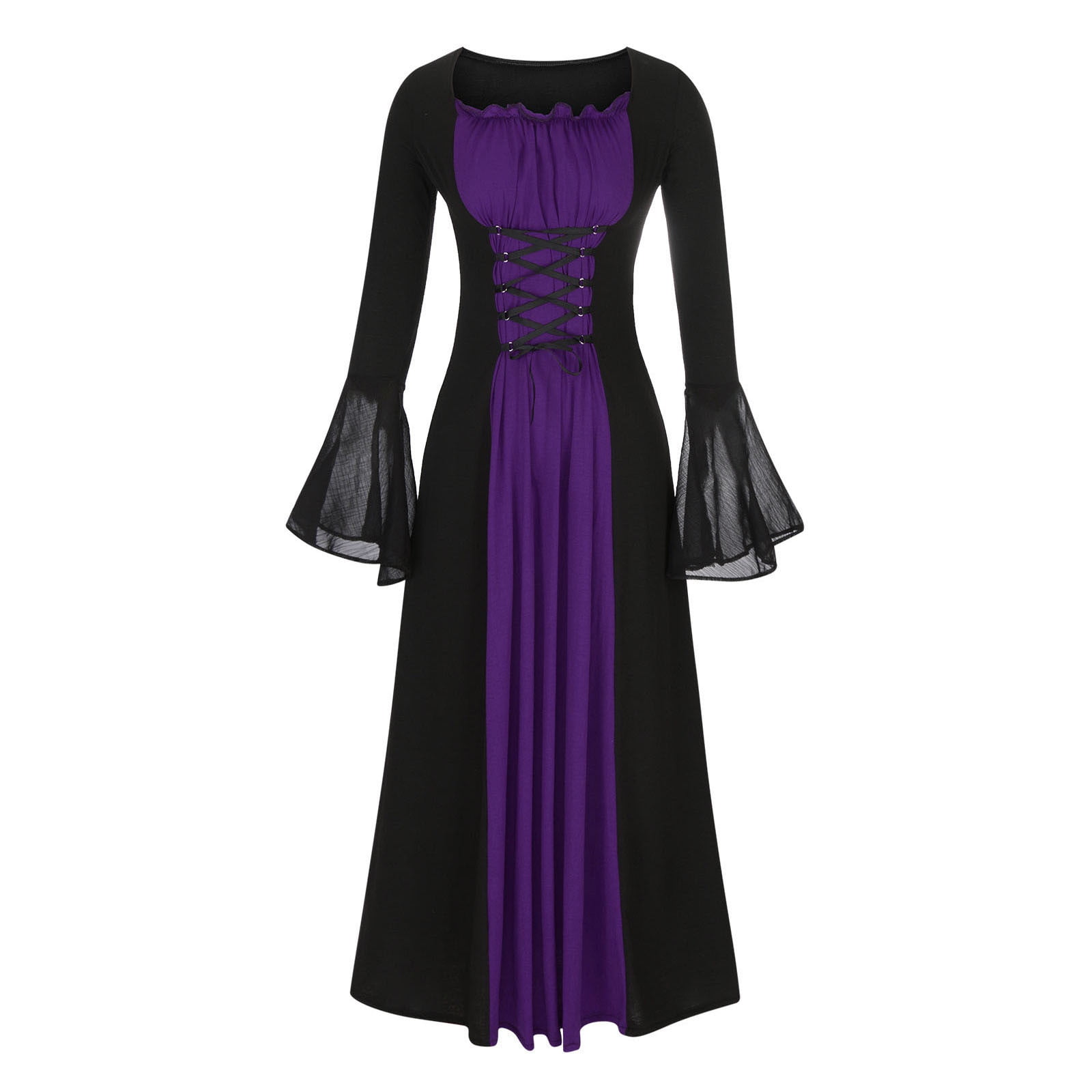 Medieval Goth Dress Women Rennasaince Regency Costume Halloween Cosplay ...