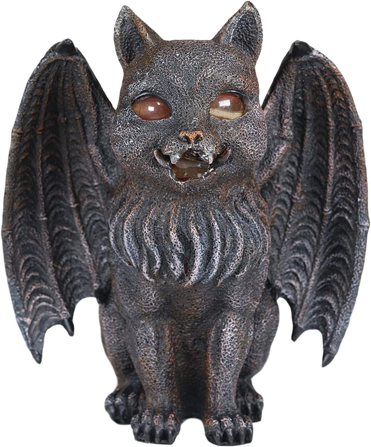 Medieval Gothic Vampire Catgoyle Winged Cat Gargoyle with Dracula Fangs ...