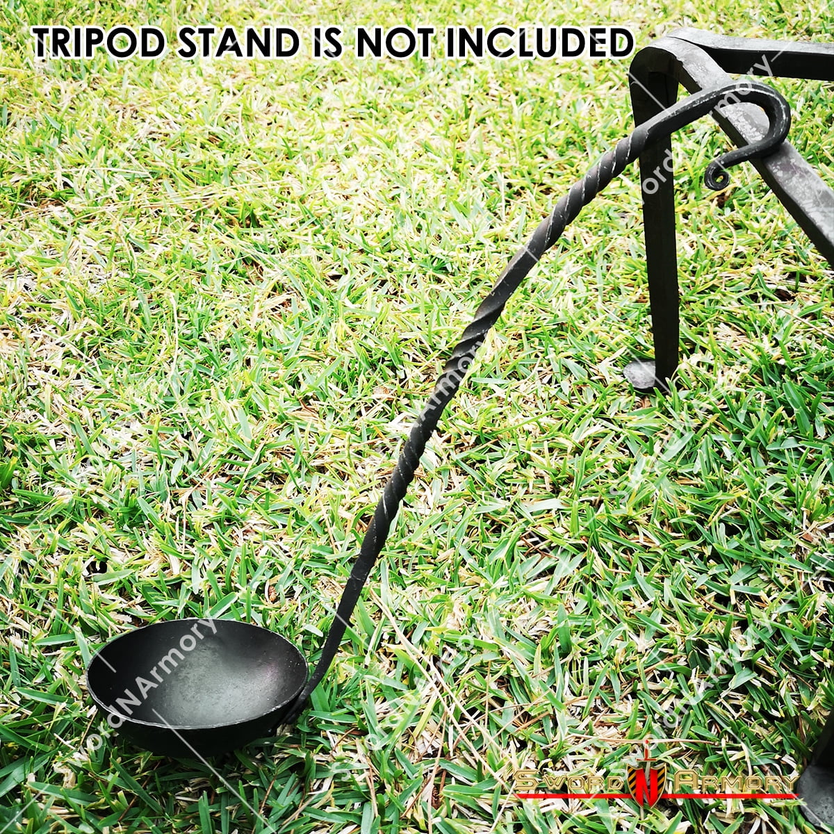 Medieval Hand Forged Iron Pot Ladle w/ Long Handle Viking Renaissance ...