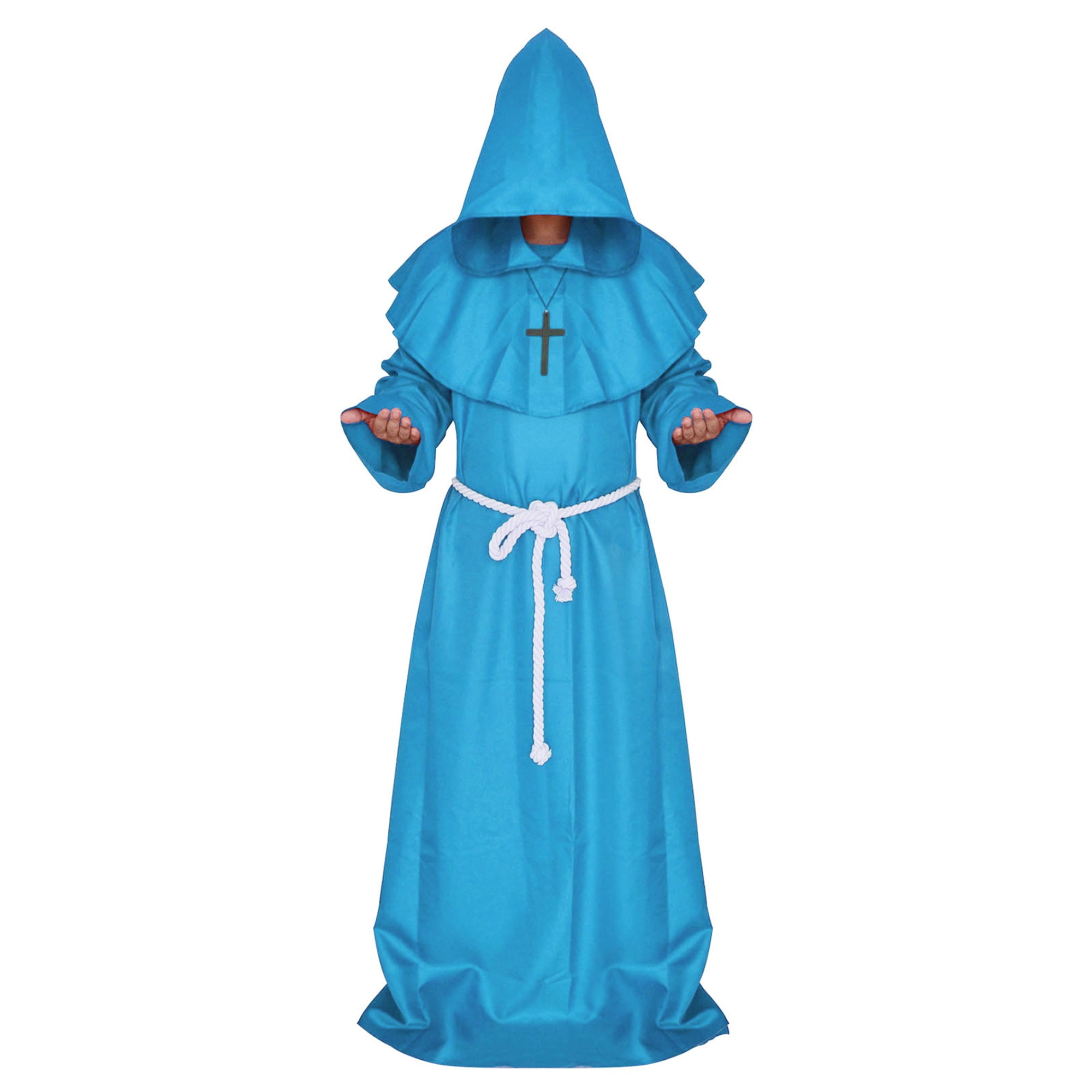 Medieval Hooded Monk Robes Plague Doctor Halloween Costume Renaissance ...