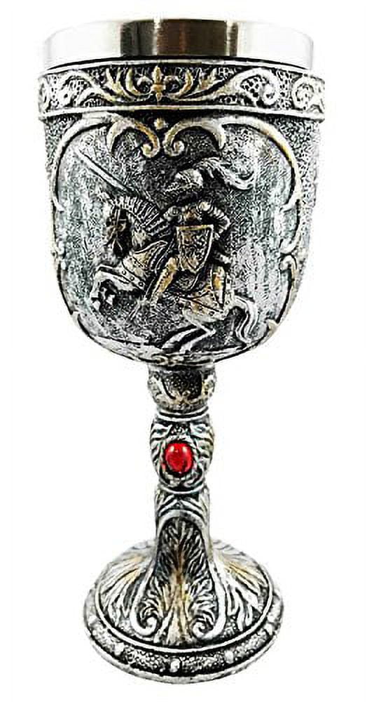 Medieval Horse Knight Chivalry Royal Design Wine Drink Goblet Chalice ...