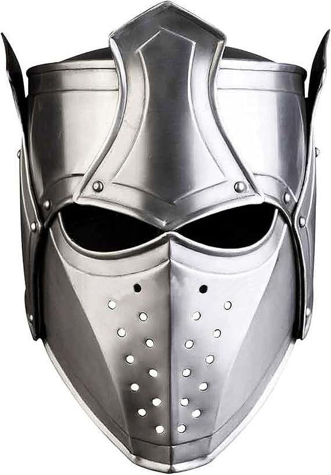 Medieval Kaldor Helmet Knight Armoury Roman Spartan Barbute Reenactment Silver viking helmet ...
