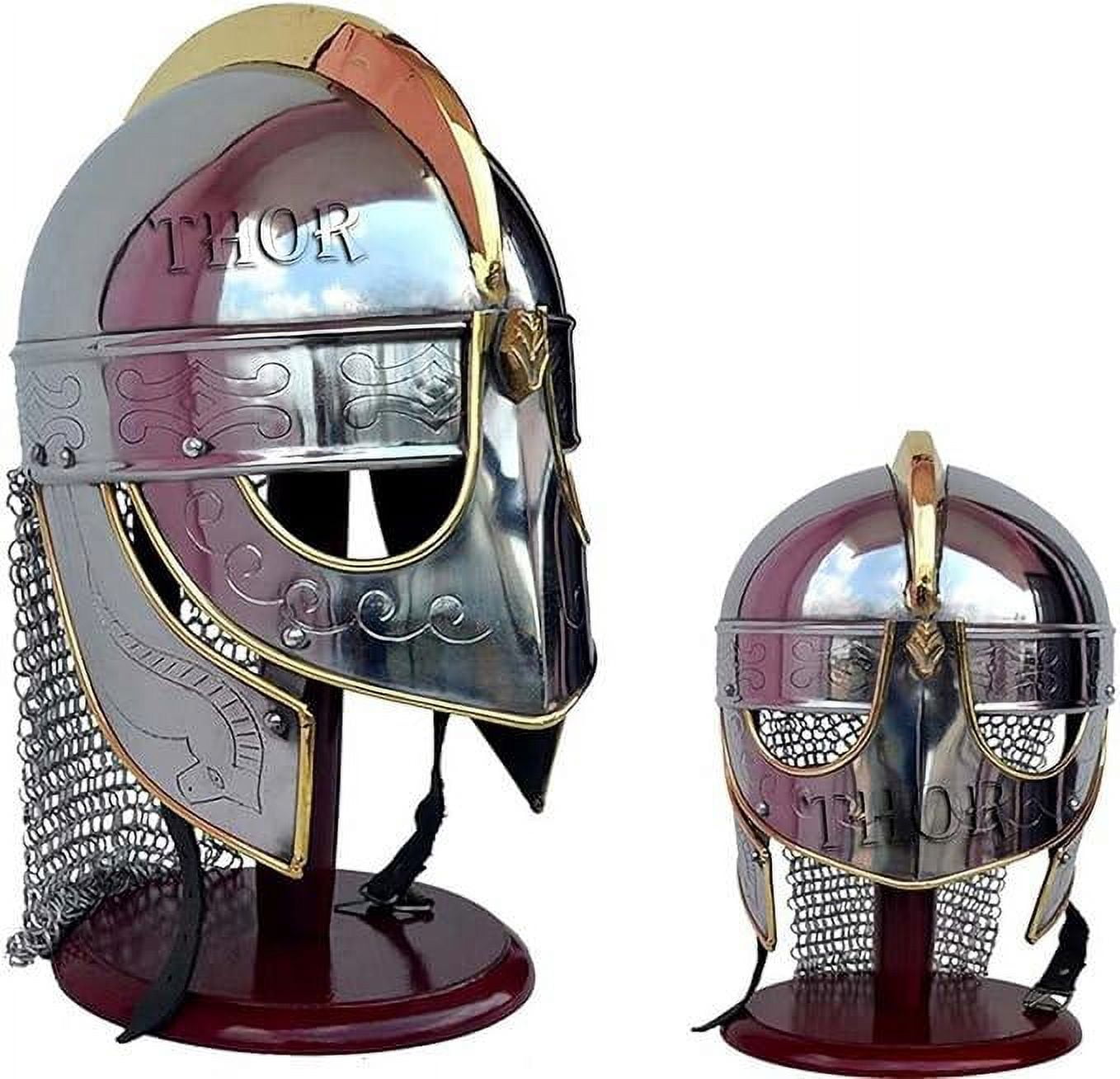 Medieval Kettle Knight Armor Close Helmet Replica Silver Rustic Vintage ...