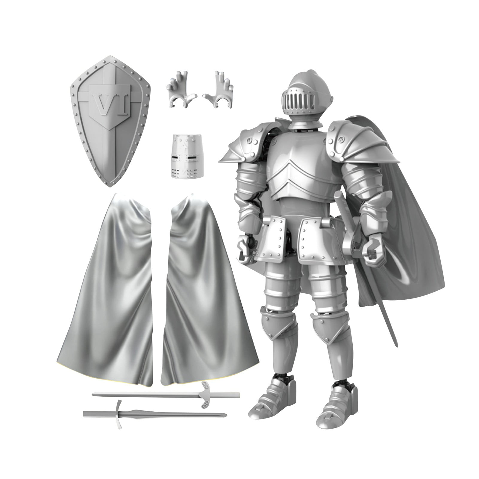 Medieval Knight Action Figure Set with Interchangeable Armor and ...