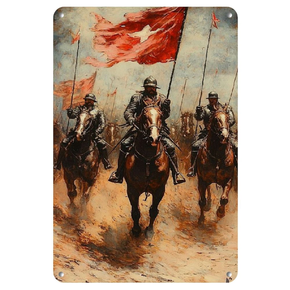 Medieval Knight Battle Metal Sign, 8"x12" Iron Wall Art, Waterproof ...