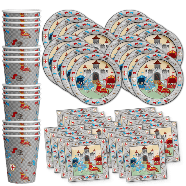 Medieval Knight Castle Birthday Party Supplies Set Plates Napkins Cups ...