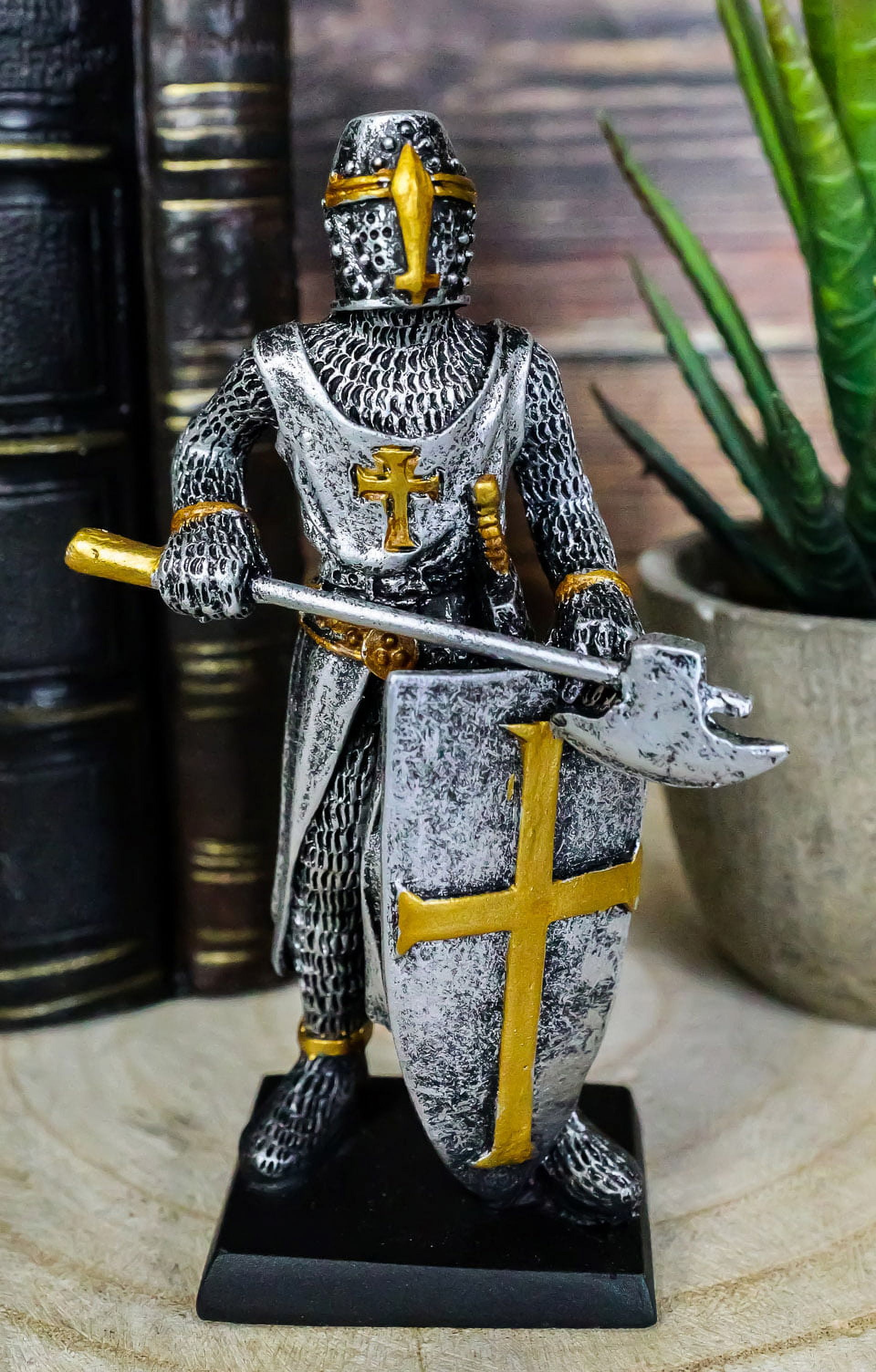 Medieval Knight Crusader Axeman Dollhouse Miniature Figurine 4" H Suit ...