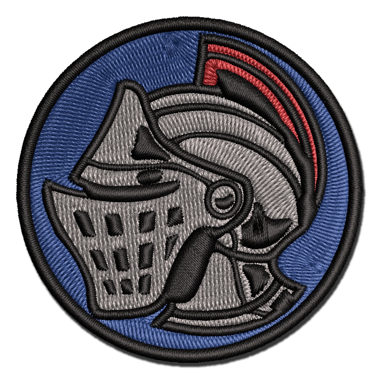 Medieval Knight Helmet Applique Multi-Color Embroidered Iron-On Patch ...