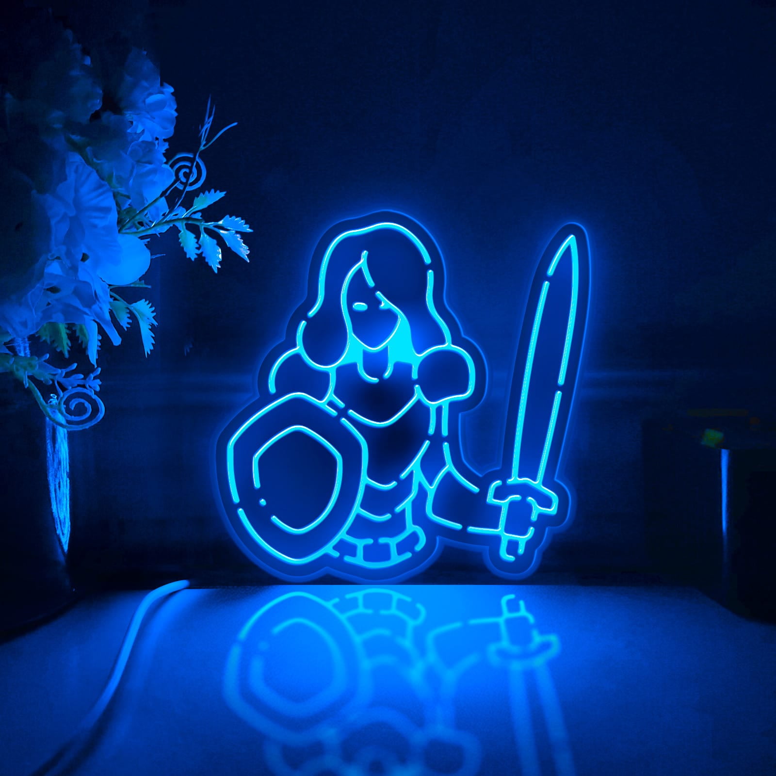 Medieval Knight Led Light Box, Dimmable Neon-Like Light Signs USB Power ...