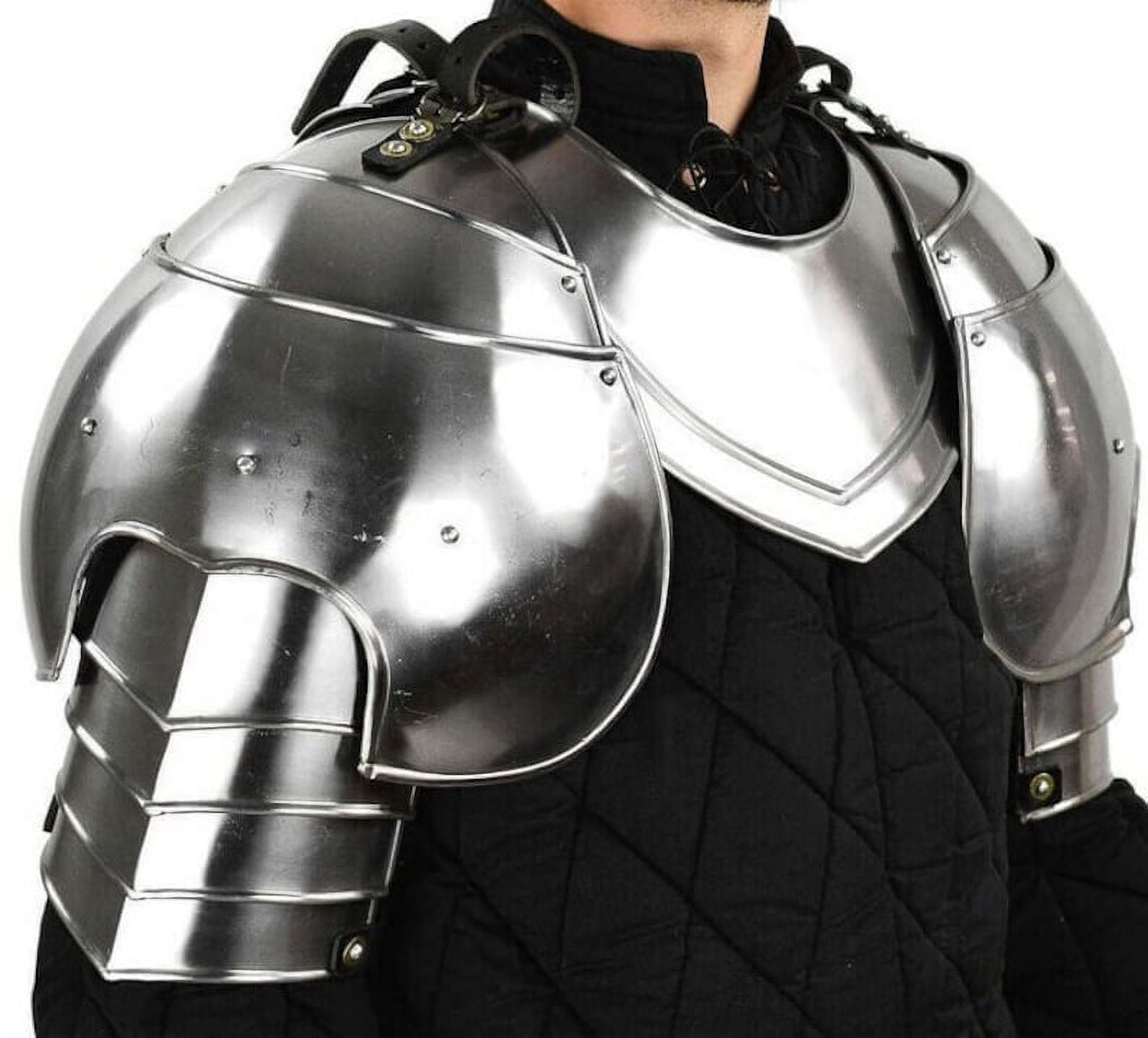 Medieval Knight Pauldrons 18 Gauge Steel Shoulder with Gorget Neck ...